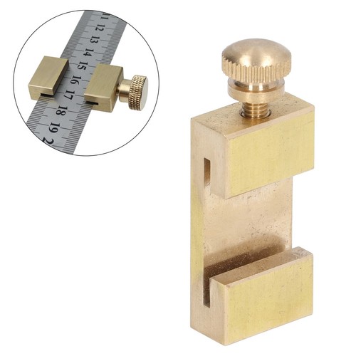Brass Scribe Steel Ruler Positioning Limit Block Woodworking Angle Line ...