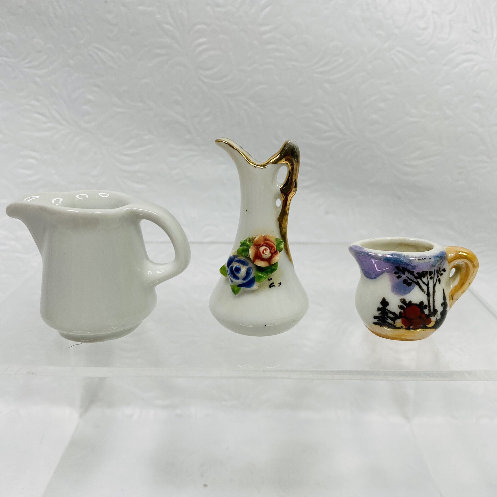 Lot 12 Vintage Ceramic Miniature Pitchers Vases Japan Mexico Flowers ...