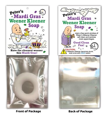 2X Mardi Gras Weener Cleaner Soap Willy Weiner GAG GIFT Party Adult Bar ...