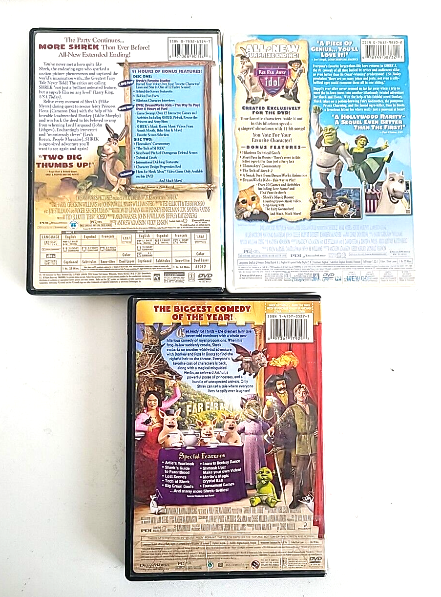 Shrek DVD Set Includes Shrek 1 2 and 3 | eBay