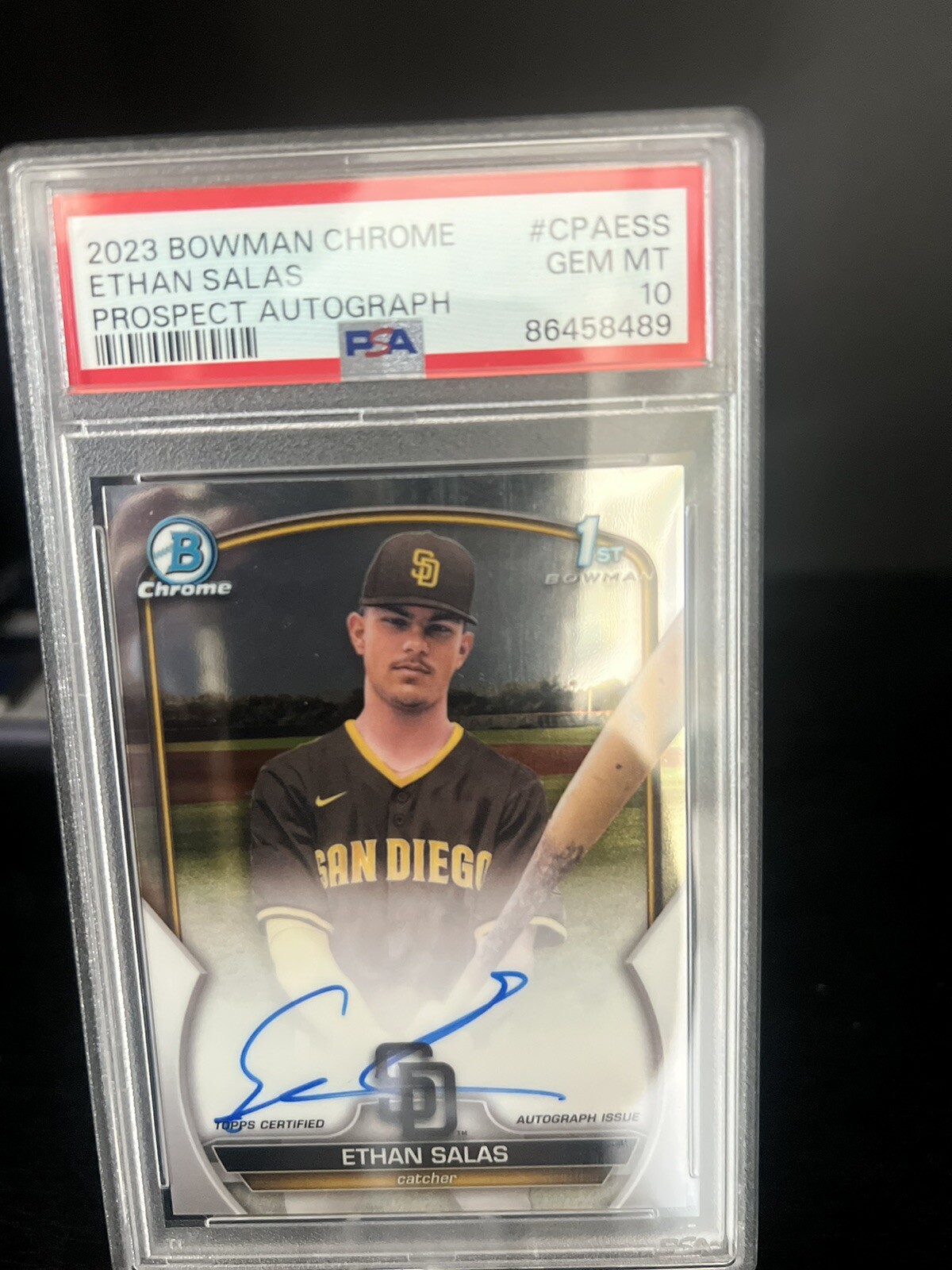 PSA 10 ETHAN SALAS AUTO 1st 2023 Bowman Chrome Prospect Autograph RC ...