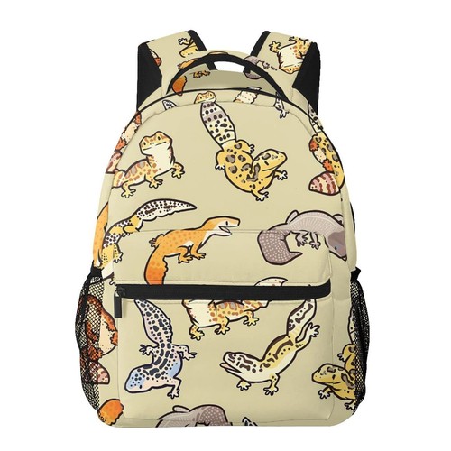 Black Leopard Gecko Backpack, Casual Laptop Travel Bag for All Ages | eBay
