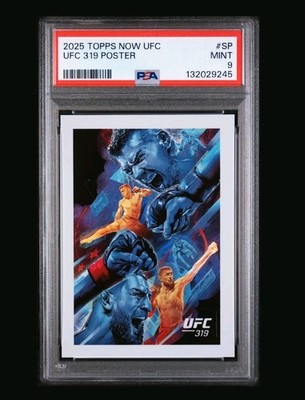 PSA 2025 Topps Now UFC 319 Poster PSA 9 Mint SP Event Card Limited ...