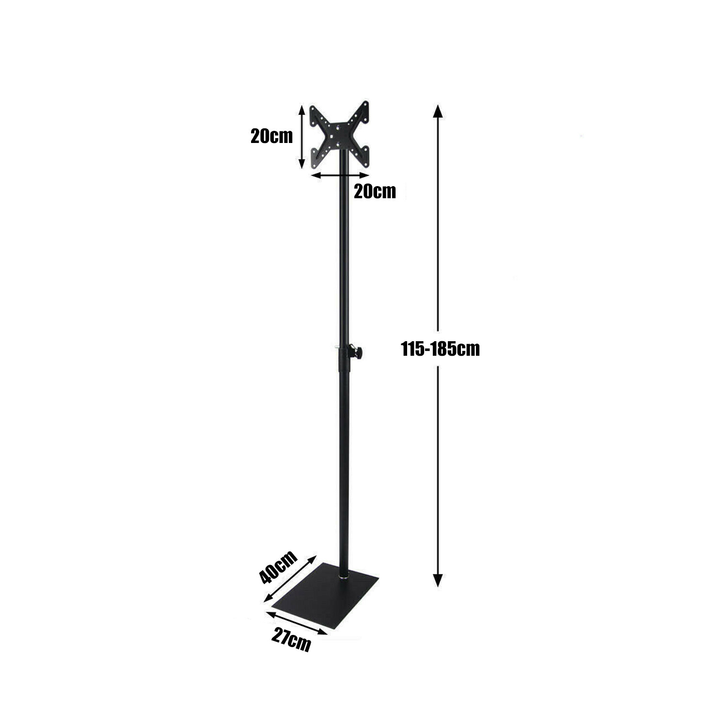 115-185cm 14" to 42" LED LCD Monitor Tilt Floor TV Stand Bracket Mount ...