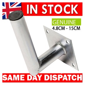 Universal Galvanised Satellite Dish pole Wall Mount Bracket Steel 150 ...