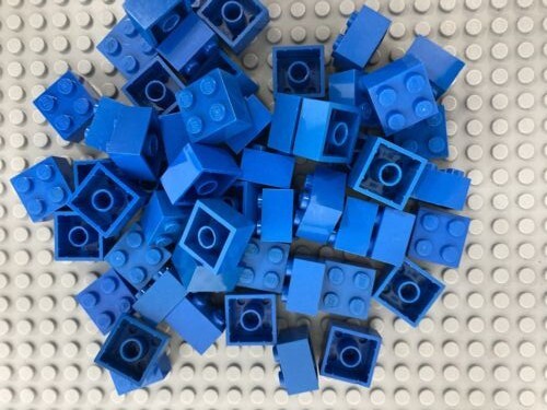 Lego 2x2 Brick 50 pieces Blue 2x2 Bricks FREE SHIPPING | eBay