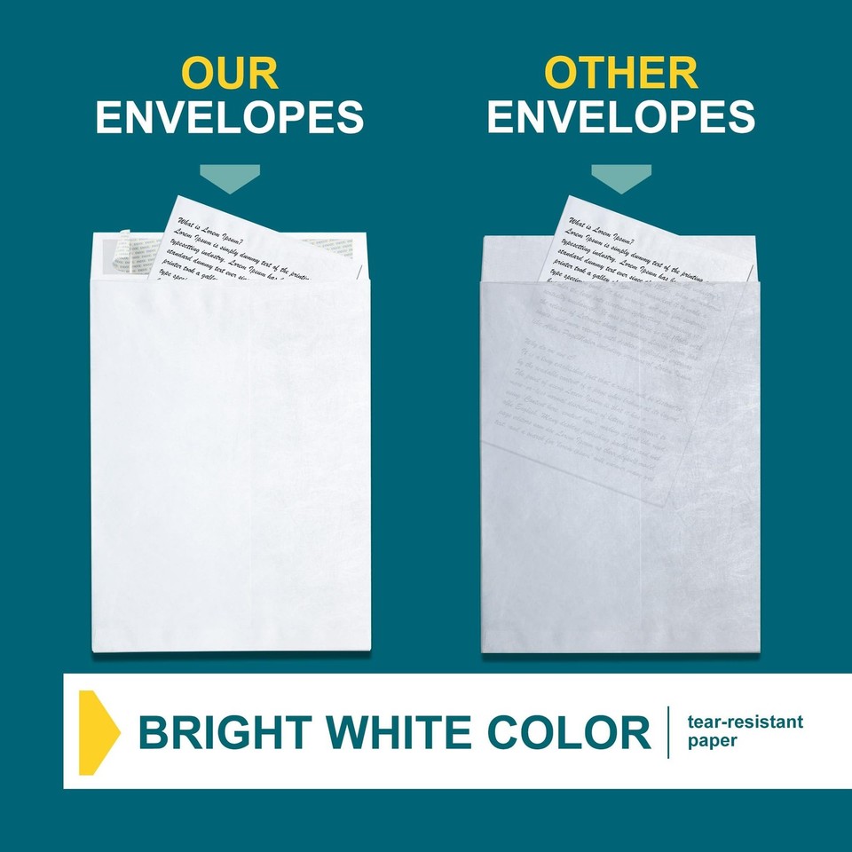 Tyvek Envelopes – 10x13 Mailer Tear Resistant Envelopes Tyvek ...