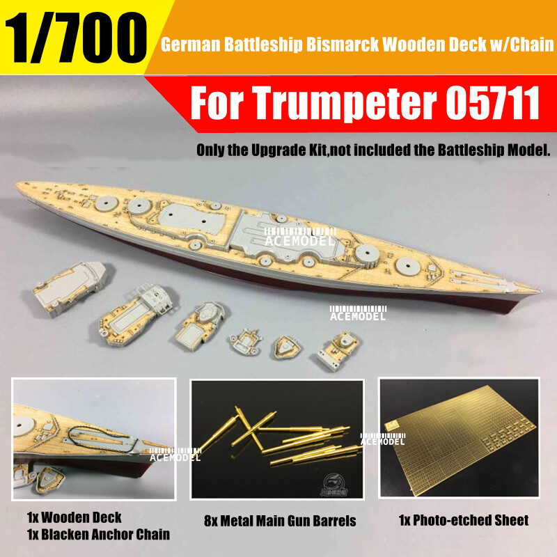1/700 German Bismarck 1941 Battleship Super Detail-up Set for Trumpeter ...