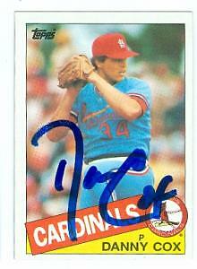 Danny Cox autographed baseball card (St. Louis Cardinals) 1985 Topps ...