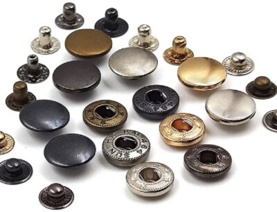 10mm - 15mm Press Studs Snap Fasteners Poppers Buttons Rivets Leather ...