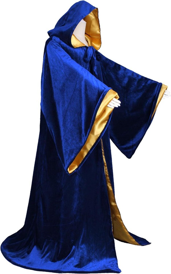 Velvet Wizard Robe with Satin Lined Hood and Sleeves | eBay