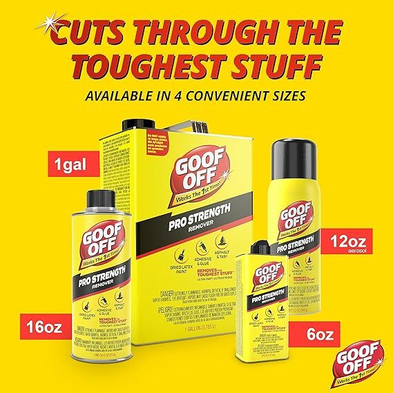 Goof Off Professional Strength Latex Paint and Adhesive Remover, 6 fl ...