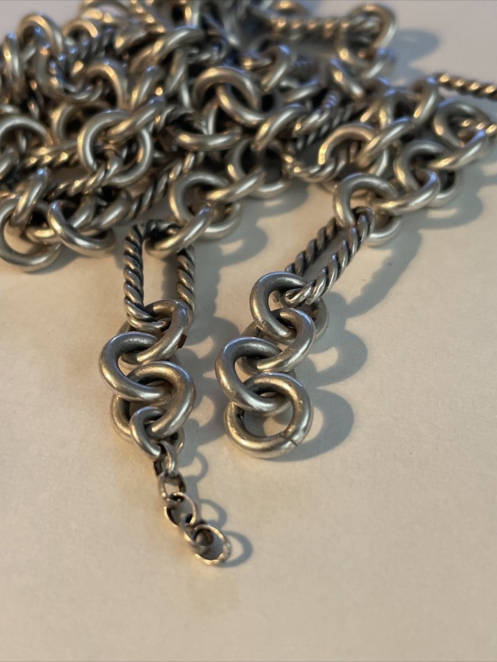 Sterling Silver Necklace Chain Style Chunky Heavy (60g) Scrap or Wear ...