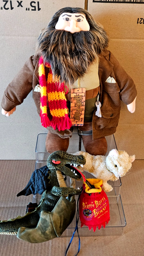 Vintage Harry Potter LOT (4) Hagrid 16” Plush, Norbert, Mrs. Norris ...