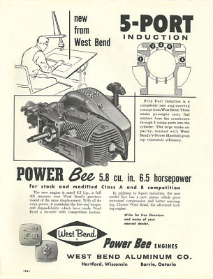 Vintage neat 1961 West Bend Power Bee Go-Kart Engine Ad | eBay