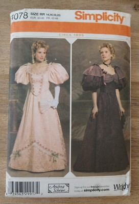 Simplicity 4078 UNCUT Sewing pattern ladies 14-20 costume dress ...