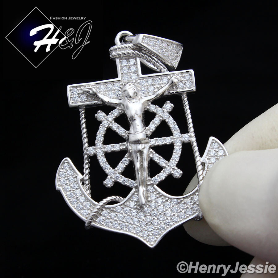 Silver Anchor Crucifix Jesus