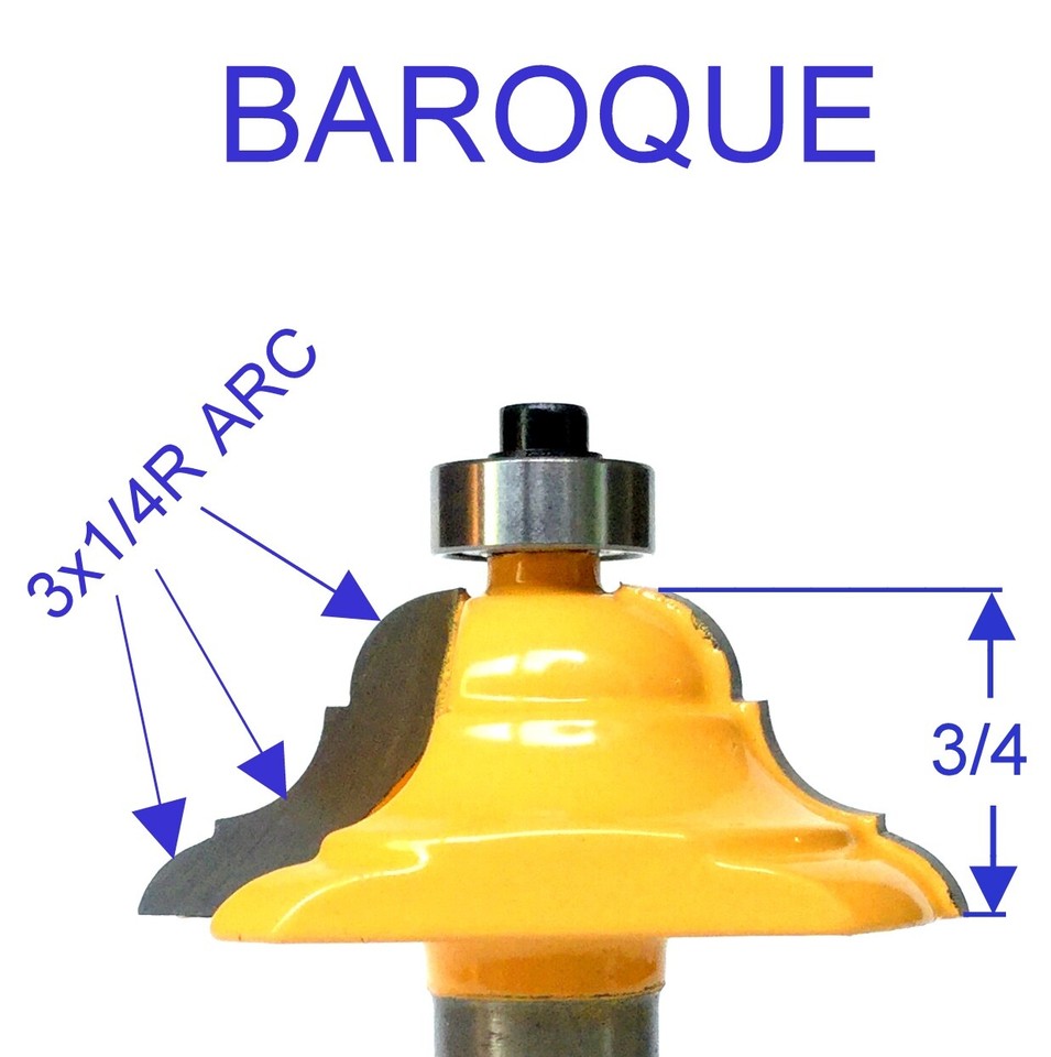 1 pc 1/2" SH French Baroque Handrail Edge Forming Router Bit sct-888 | eBay