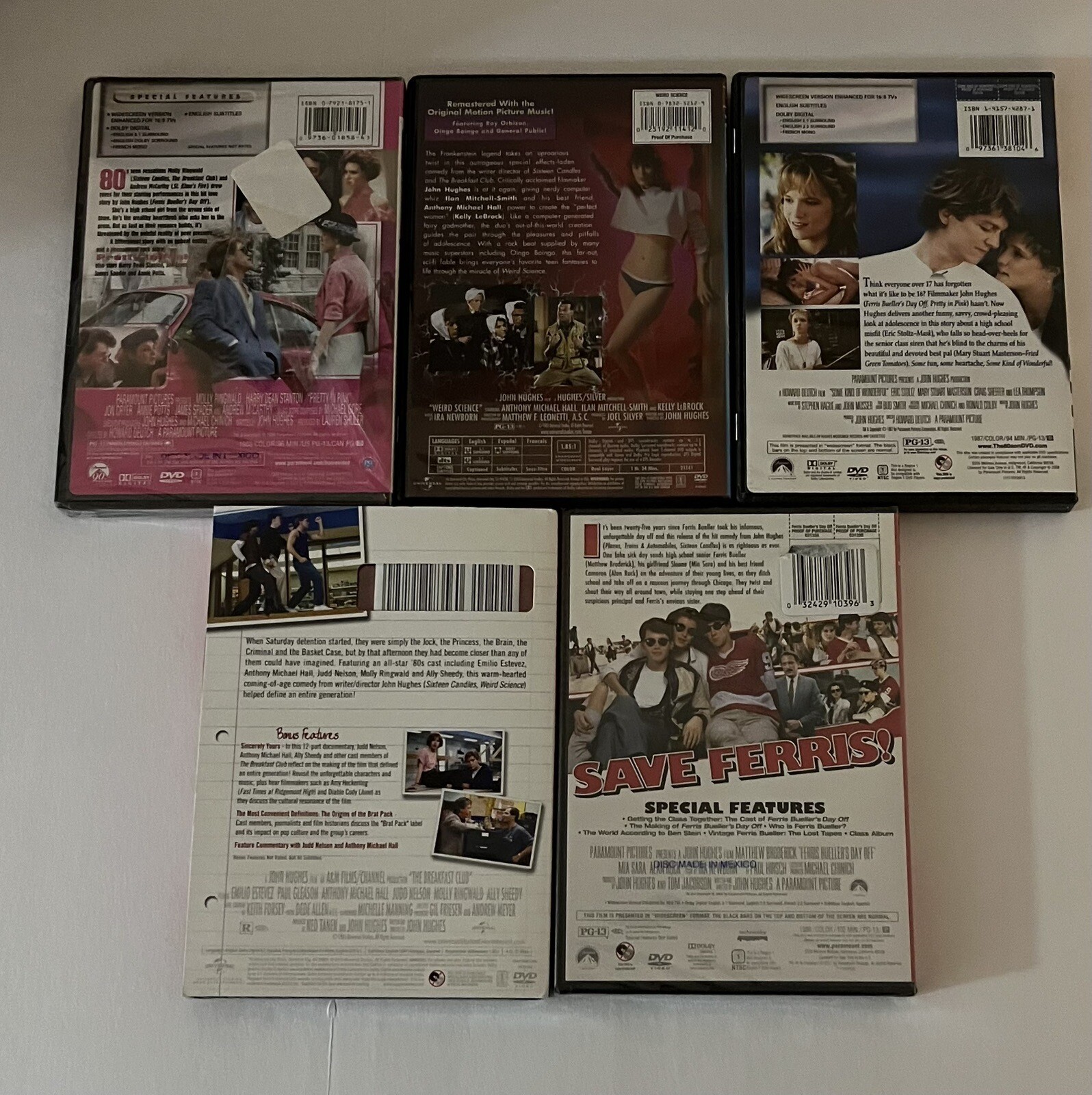 John Hughes Collection Breakfast Pretty Some Kind Ferris Weird (5 DVD ...
