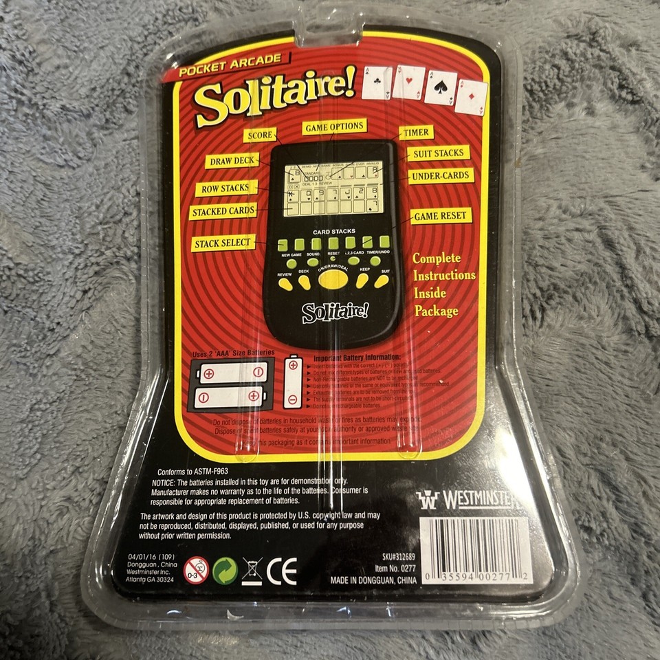 Westminster Pocket Arcade Solitaire Handheld Electronic Game Sealed ...