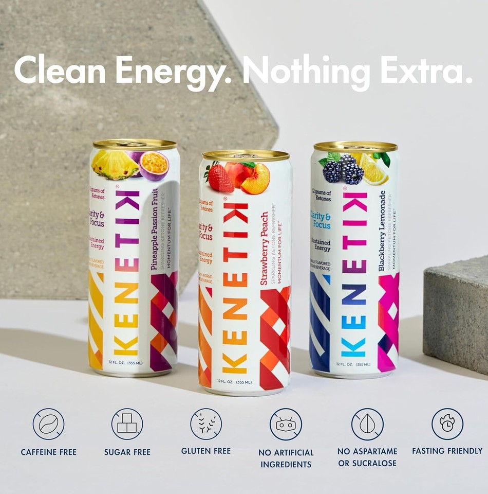KENETIK Nootropic Ketone Drink Ketones for Energy & Focus Caffeine ...