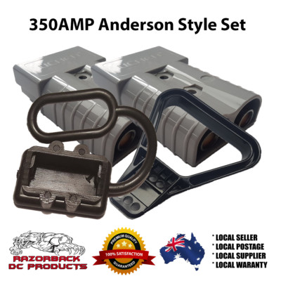 350 AMP ANDERSON STYLE PLUG SET - 2x PLUGS, DUST CAP and HANDLE 350a ...