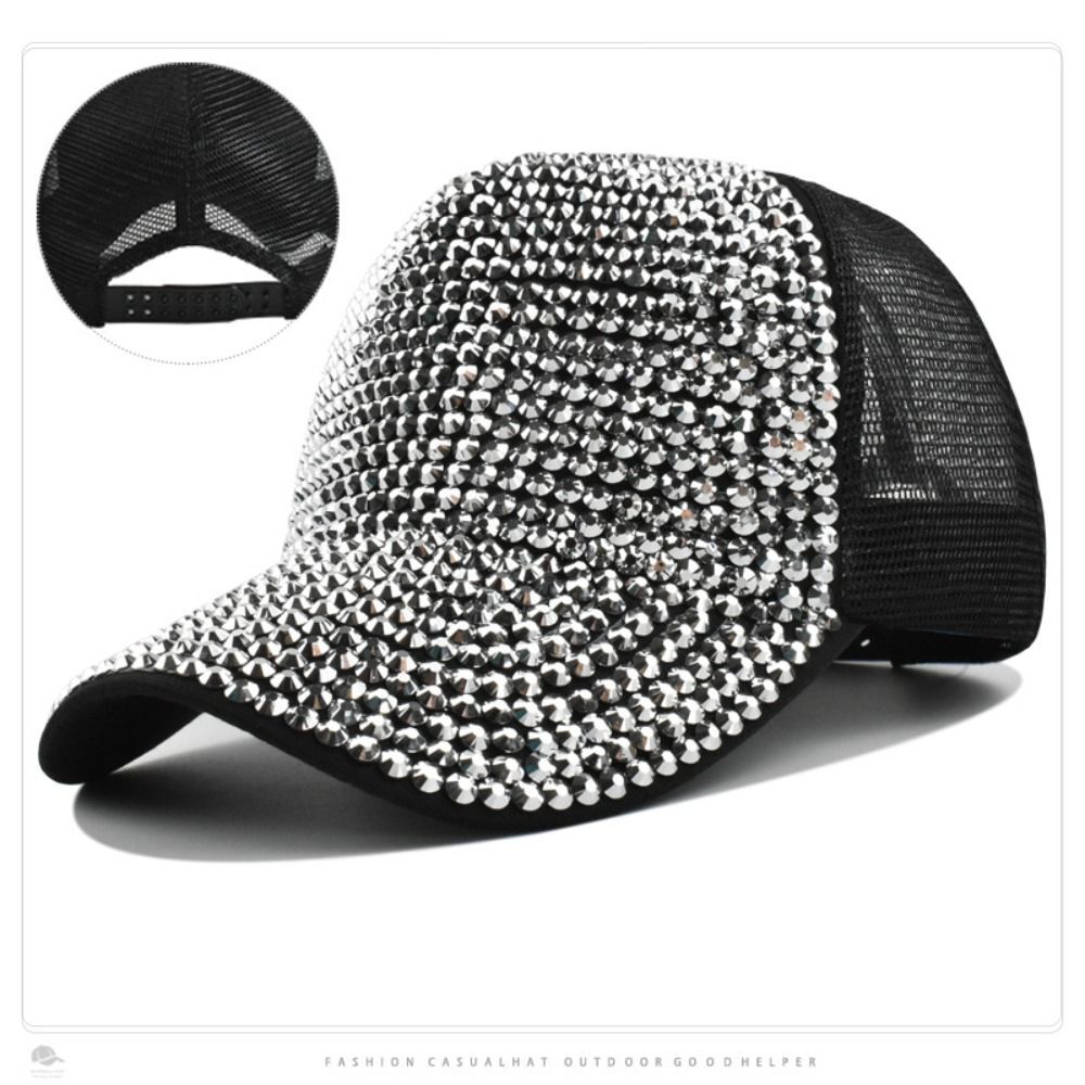 Adjustable Shiny Mesh Cap Cotton Baseball Hats Sunscreen Hats For Women ...