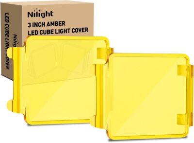 Nilight 3inch Cube Light Pod Cover 2PCS Amber Protective Covers for ...