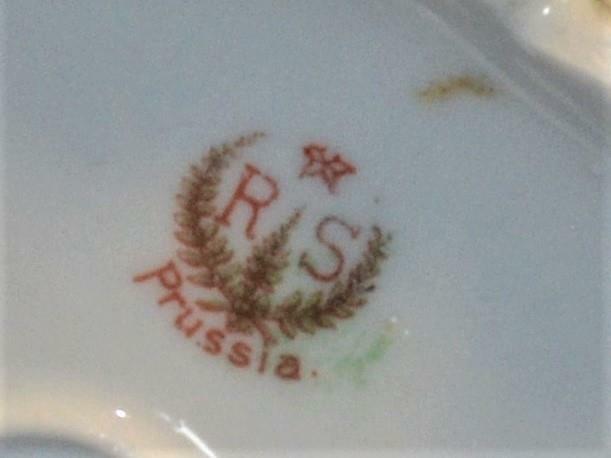 Antique RS PRUSSIA Fine China Red Star Mark Pink FLOWERS 9 1/2"h Lidded ...