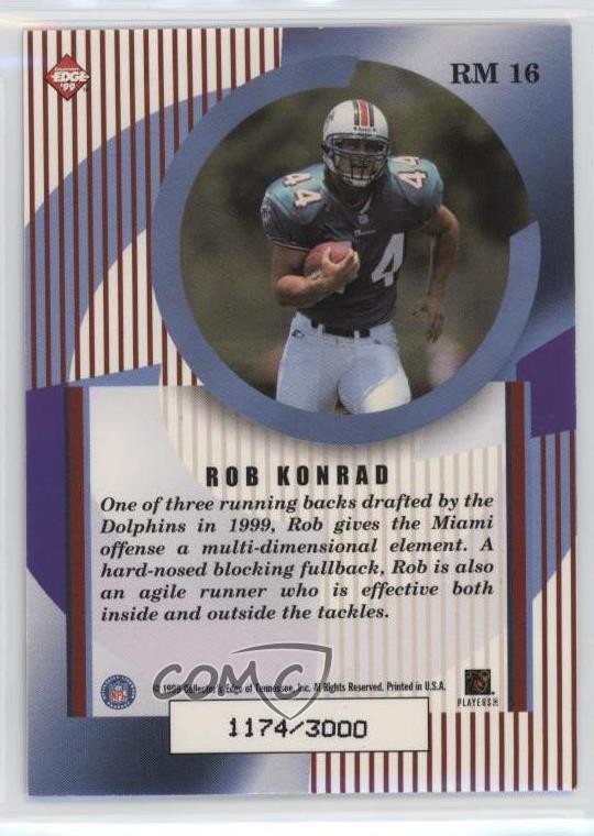 1999 Collector's Edge Masters Rookie Masters /3000 Rob Konrad #RM16 RC ...
