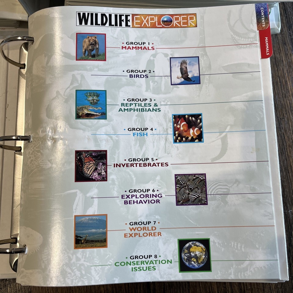 Wildlife Explorer Binders Groups 1-8 Conservation Card Set ~500 Cards ...