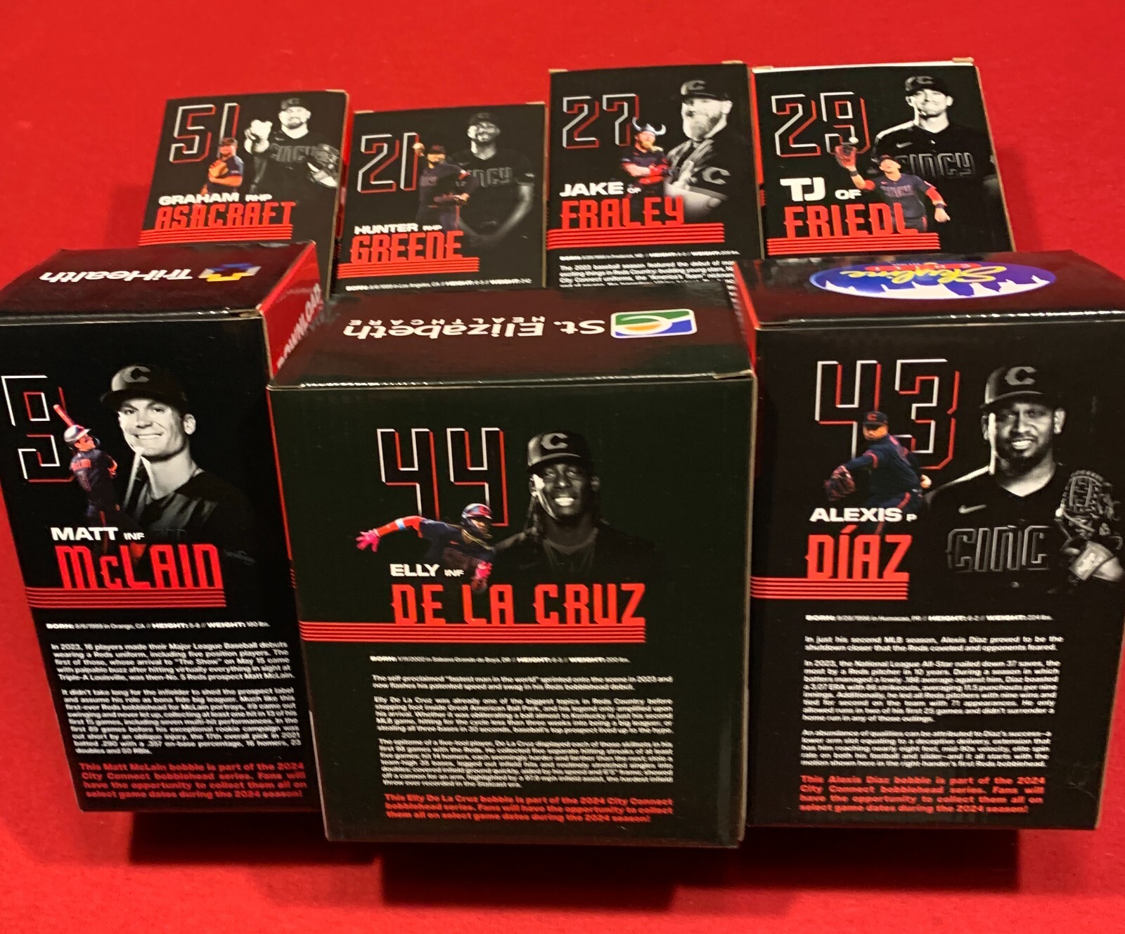 Cincinnati Reds SGA 2024 complete set of 7! Elly De La Cruz bobblehead ...