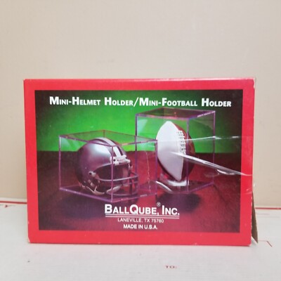BallQube Mini Football Helmet Display Box Holder Mini Football Clear | eBay