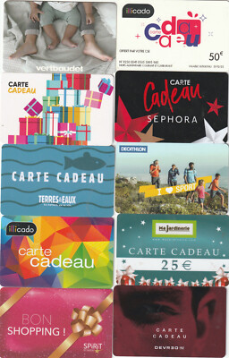 ## LOT n° 36 / 10 cartes cdx divers ## Carte cadeau GIFT CARD - (France ...