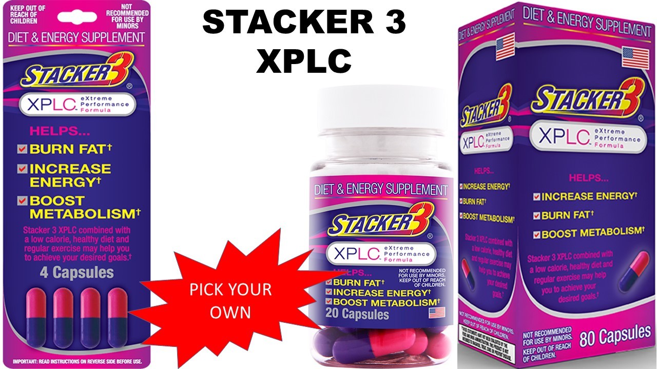 Stacker 3 XPLC Fat Burner 2 Weight Loss & Energy Boost Capsules (Pick ...