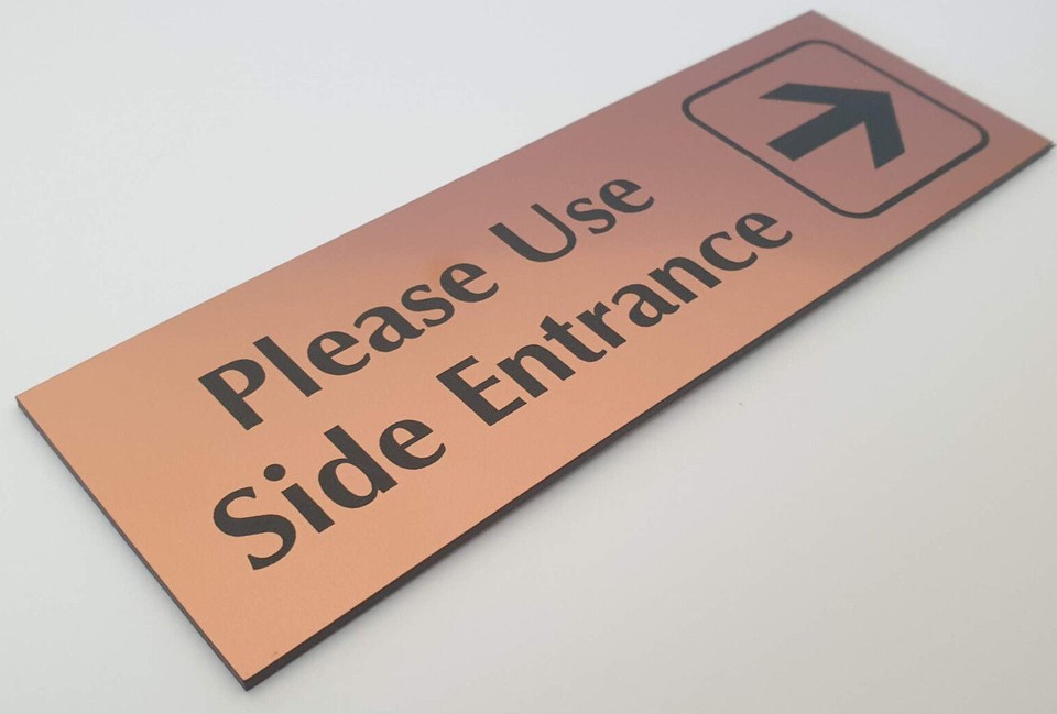 Please Use Side Entrance with Arrow Pointing Right Sign Plaque Outdoor ...
