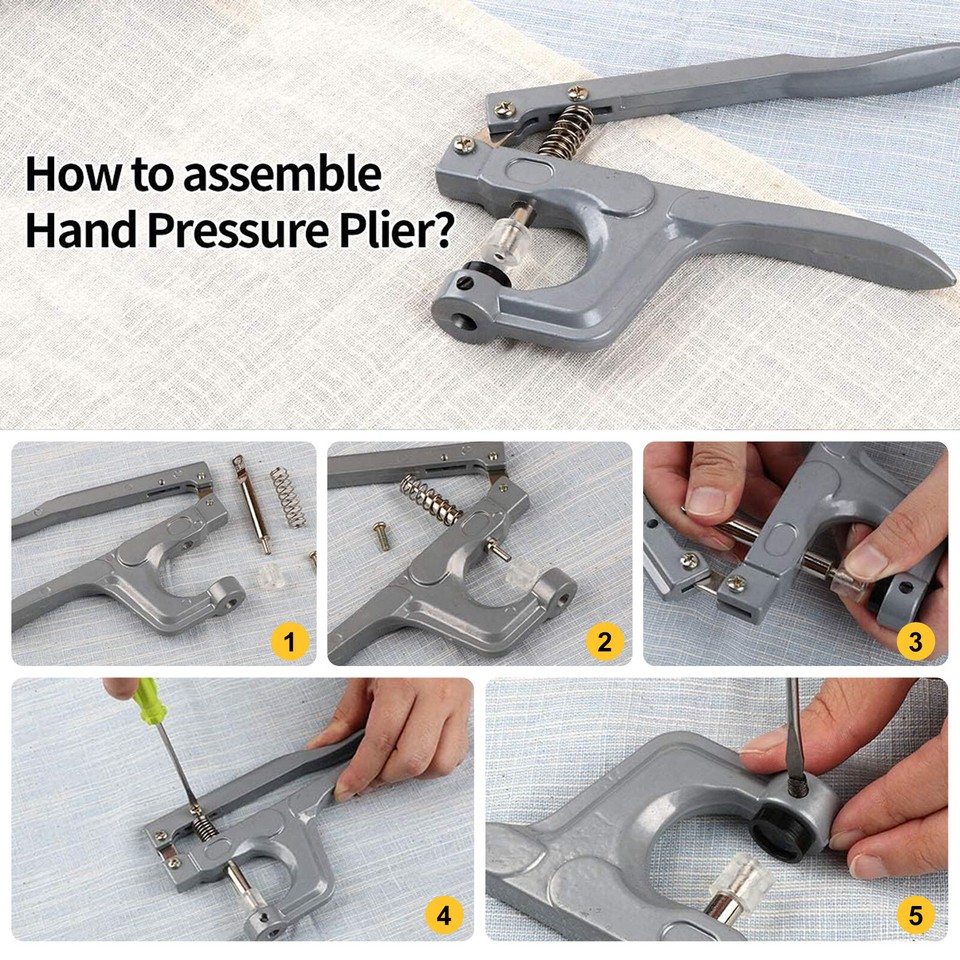 150pcs Snap Button Fastener Kit Press Studs with Pliers for Fabric ...