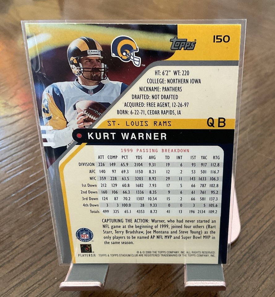 2000 Topps Stadium Club Kurt Warner #150 | eBay