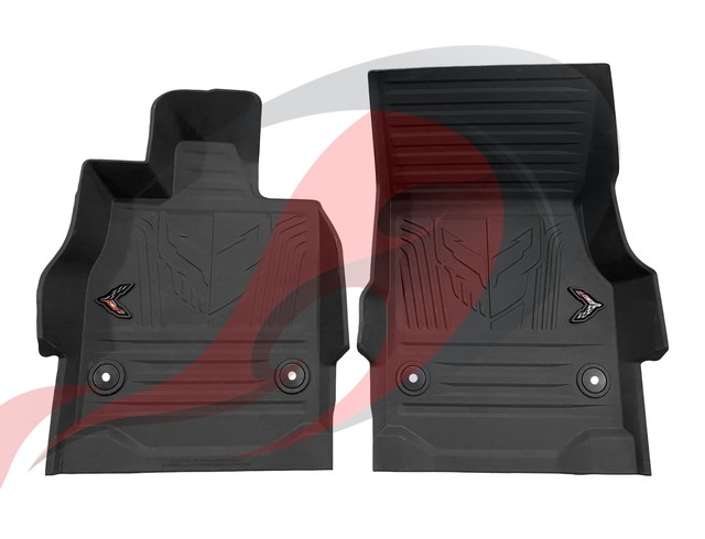 2020 C8 Corvette GM Premium All Weather Floor Liners Black Jake Logo ...