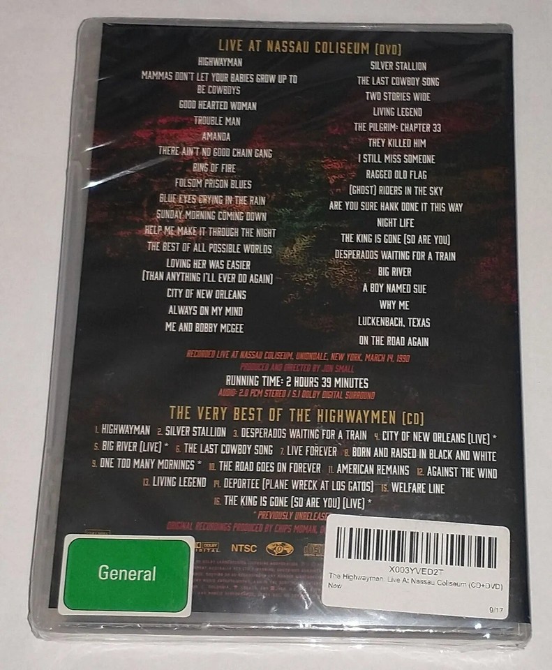 THE HIGHWAYMEN Live at Nassau Coliseum DVD & CD NEW (USA Compatible) | eBay
