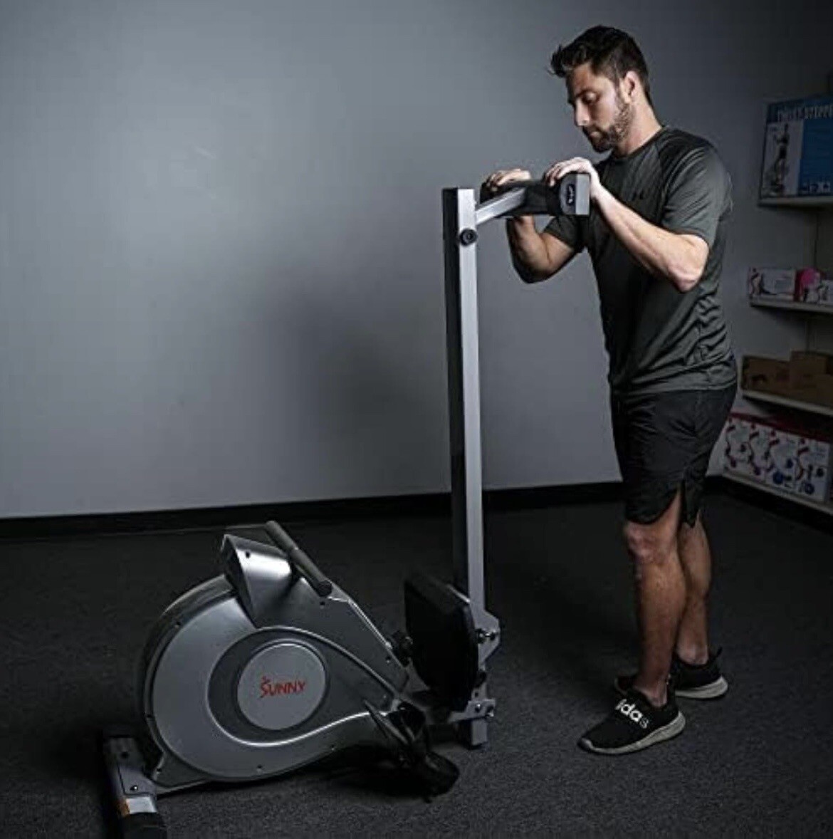 Sunny Health Fitness Indoor Compact Foldable Magnetic Rowing Machine SF ...