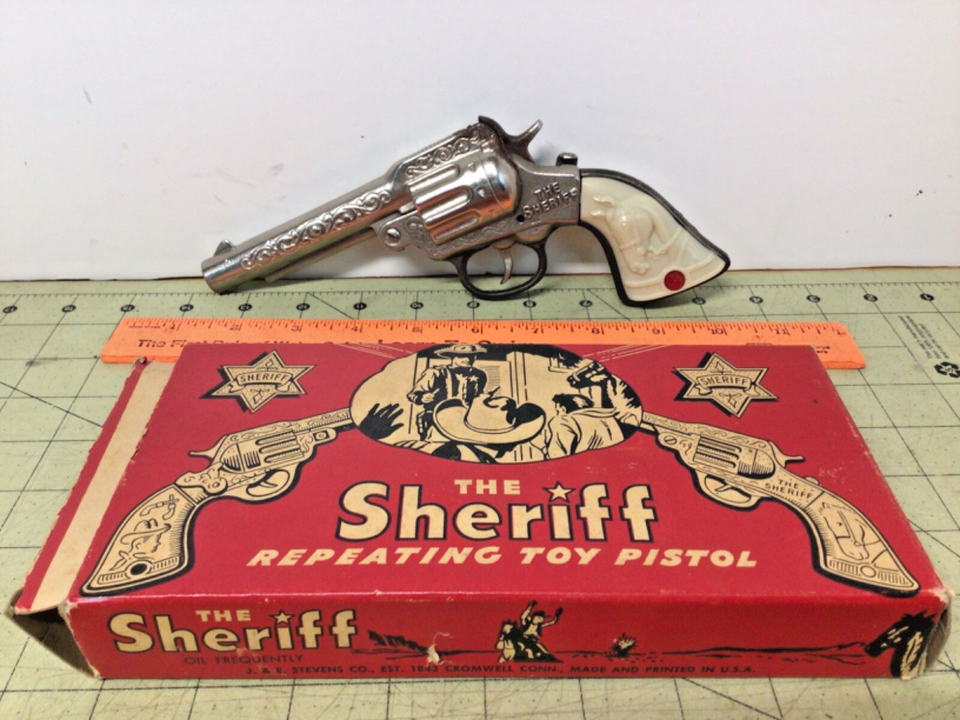 Vintage The Sheriff Repeating Toy Pistol cap gun with box RARE | eBay