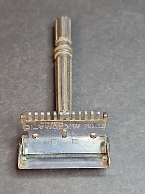 SAFETY RAZOR Vintage GEM Micromatic Open Comb Single Edge Steel Razor ...