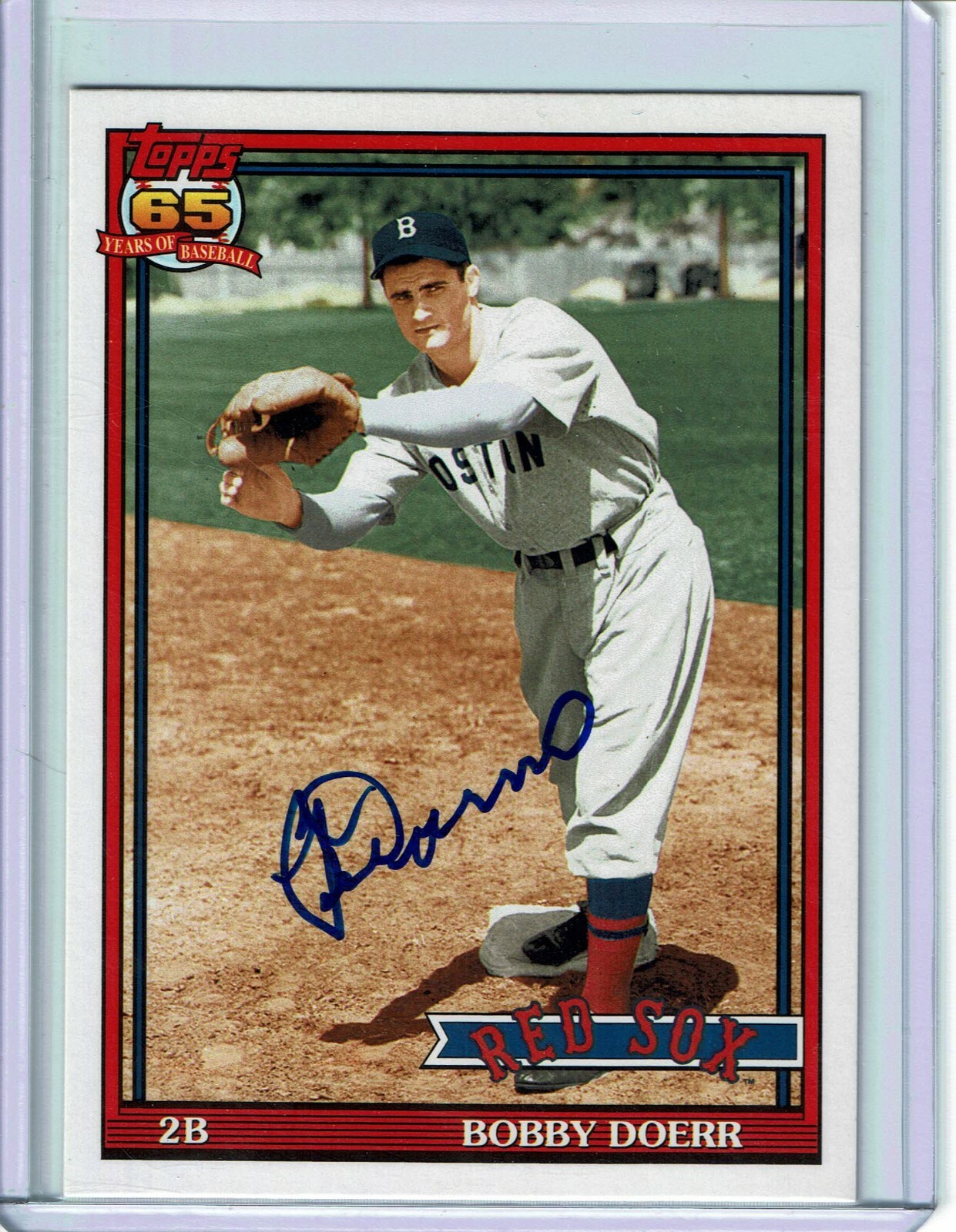 2016 Topps Archives BOBBY DOERR autographed card (HOF- Boston Red Sox ...