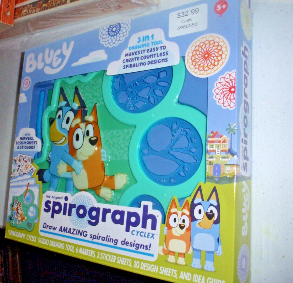 Bluey original Spirograph NEW 3 in 1 drawing tool , markers stickers ...