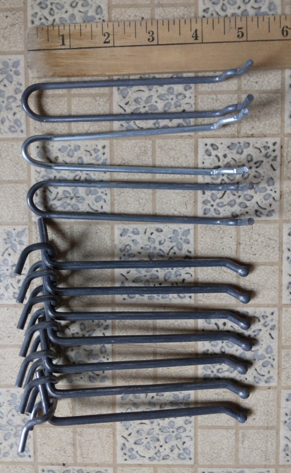 10 peg board hooks / 5" long..7 singles..3 doubles | eBay