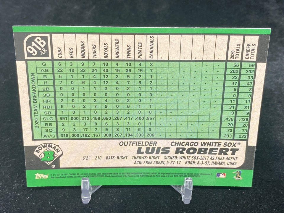 LUIS ROBERT 2021 BOWMAN #91B-LR 1991 30TH ANNIV. REFRACTOR INSERT ...