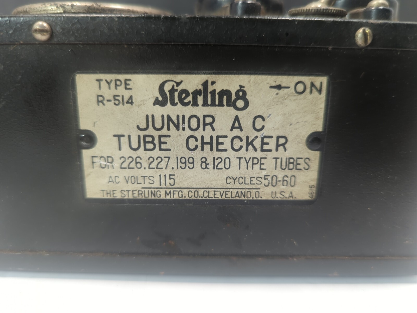 ANTIQUE STERLING JUNIOR AC TUBE CHECKER TYPE R-514 TUBE TESTER | eBay