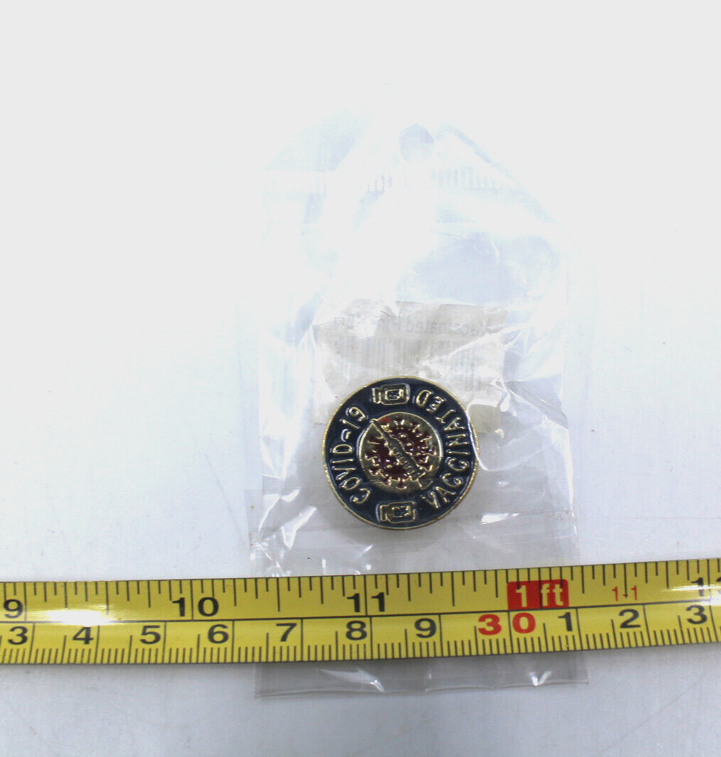Covid 19 Vaccinated Syringe Dark Blue Multi Colored Collectible Pin ...