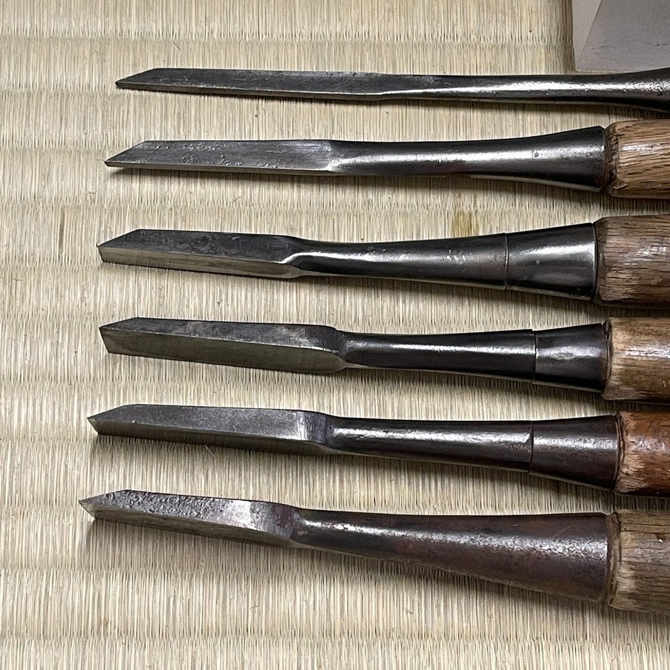 Oire Tataki Japanese NOMI Chisel #367 Lot of 6 Carpentry Wood Tool ...
